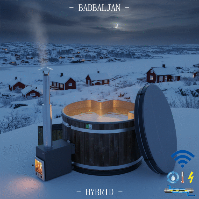 Hybrid badtunna ved- & eluppvärmd Kirami Family M Spalock - Badbaljan